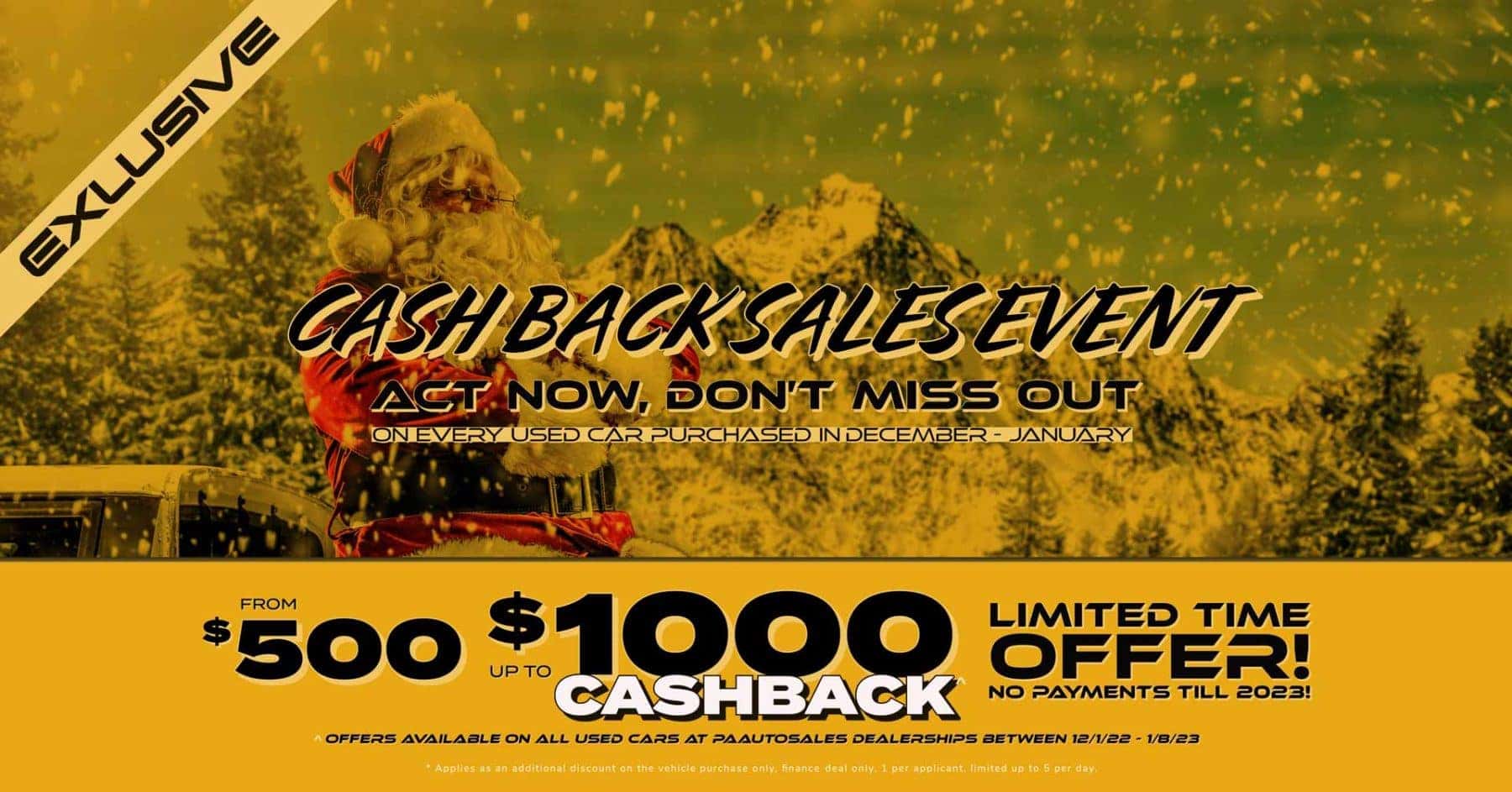 Cash Back Sales Event | PA Auto Sales